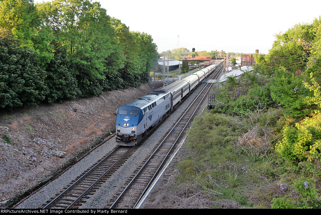 Amtrak 4 With Train 79, the SB Carolinian On-time Departure at 7:24 pm